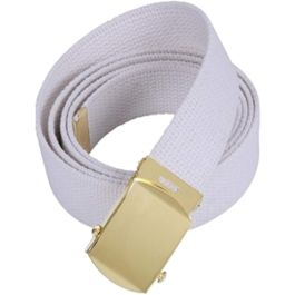 White Cotton Web Belt With Gold Buckle | Charleys Surplus